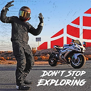 HWK Spyder Motorcycle Jacket for Men with Weather Resistant Cordura Textile Fabric for Enduro Motocross Jacket LARGE/BLACK