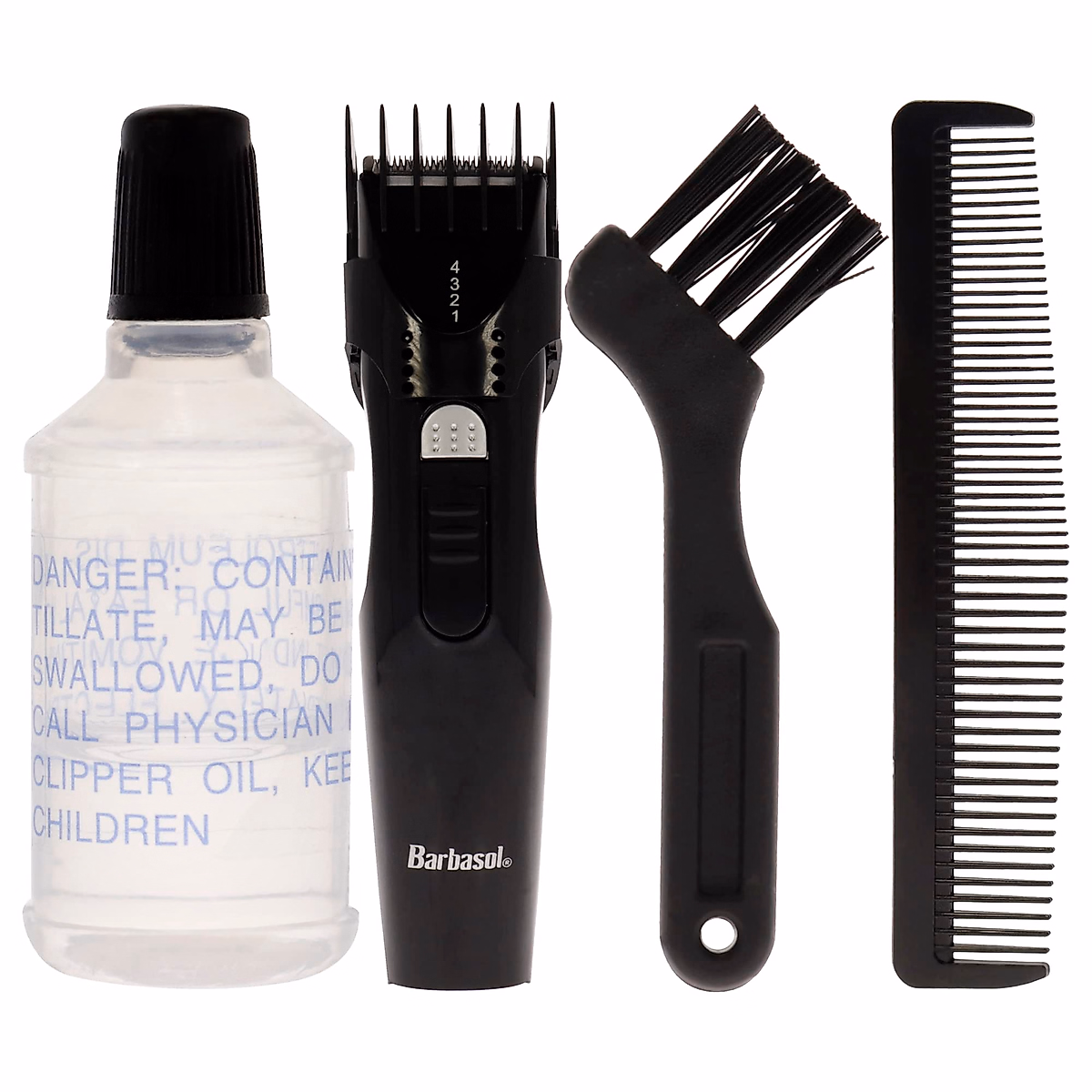 Barbasol Battery Powered Electric Beard Trimmer with Stainless Steel Blades and Adjustable Settings