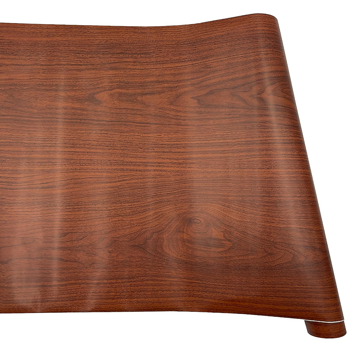 LovingWay 14.7 feet Wallpaper Roll Red Wood Grain Shelf Liner 17.7x177 Inch Self-Adhesive Computer Gaming Desk Lining Paper Christmas New Year Decor