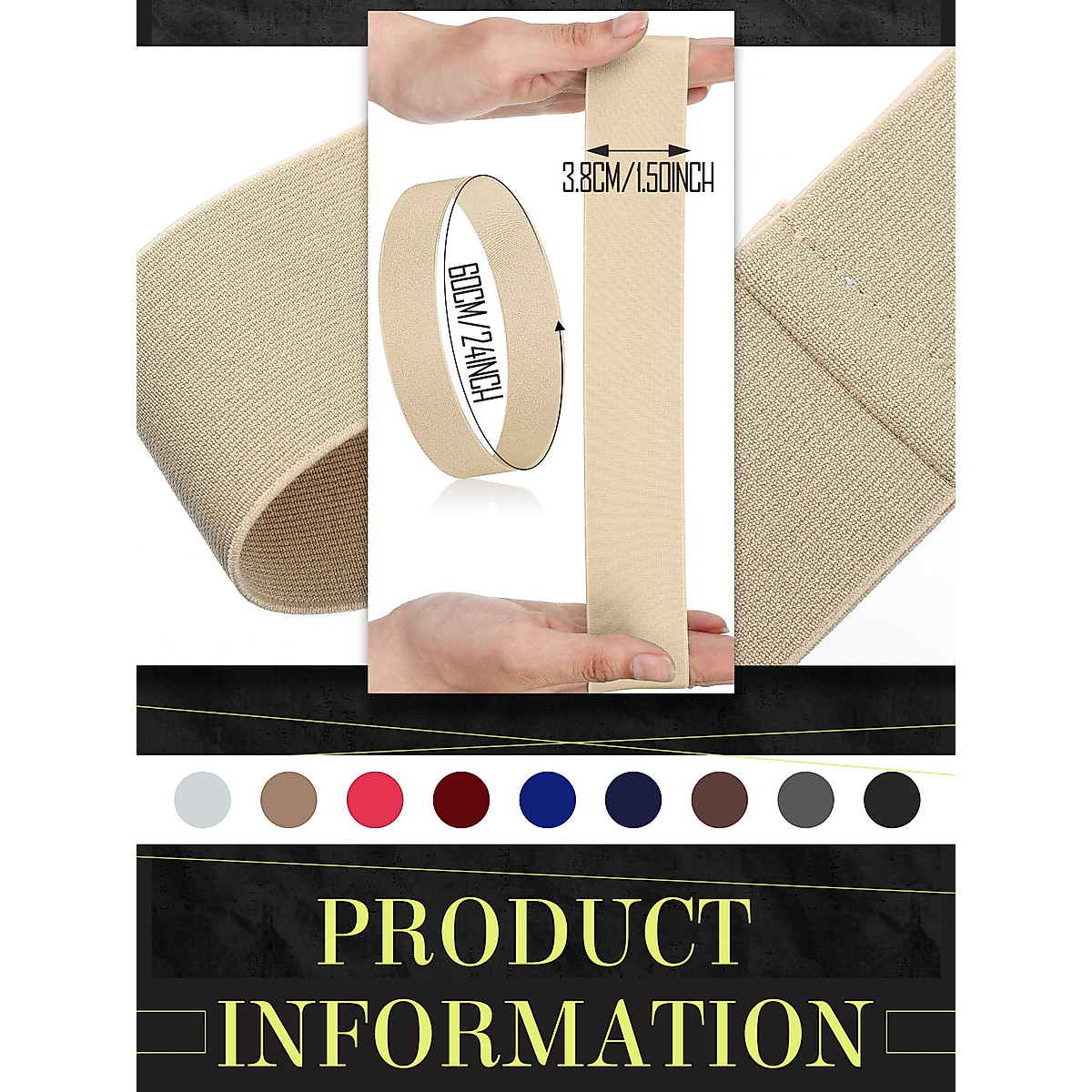 Yahenda 9 Pcs Stretchable Hat Band Ribbon Panama Hat Band Western Cowboy Hat Band Costume Headwear for Women Men (Multicolor)