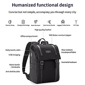 Kingsons, Casual Urban backpack for men and woman, 15.6-inch laptops ECO bag, Recycling water resistant material with modern design and USB charging port