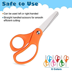 24 Packs Kids Scissors, Scissors for School, Safety Scissors, Blunt Tip Scissors, 5 Inch School Student Blunt Tip Kids Craft Scissors, Safety Comfort Grip for Children Cutting Paper