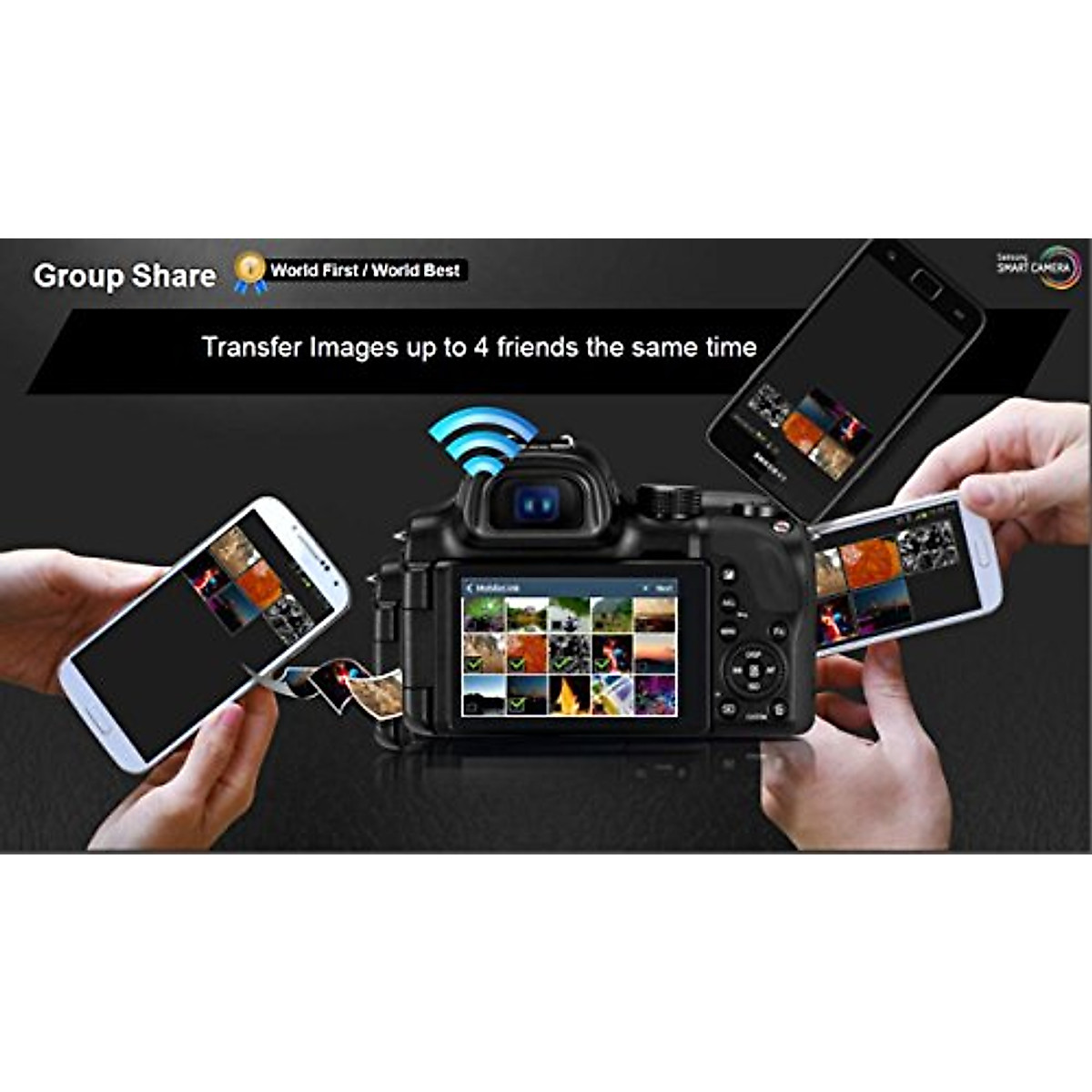 Samsung WB1100F 16.2MP CCD Smart WiFi & NFC Digital Camera with 35x Optical Zoom, 3.0" LCD and 720p HD Video (Black)