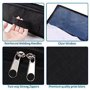 Fixwal Black Underbed Storage Bags with Clear Window and 2 Reinforced Handles Under Bed Storage Containers for Clothing, Bedding, Comforter (2 Pack)