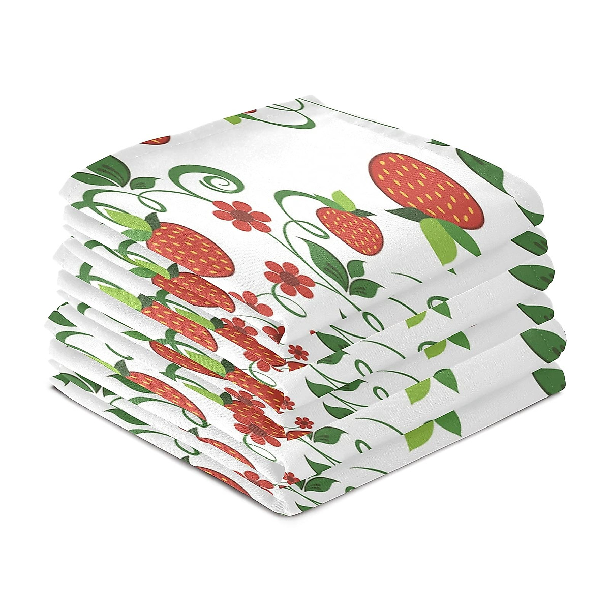 ALAZA Strawberry Decorative Kitchen Dish Towels 1 Piece,Soft and Absorbent Kitchen Hand Towels Home Cleaning Towels Dishcloths,18 x 28 Inch