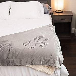 Custom Catch Housewarming Gift Idea for New Home - Personalized Throw Blanket Present Decorated with Scroll and Family Name