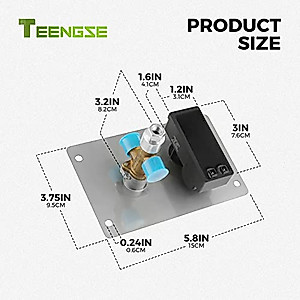 TEENGSE Fire Pit Gas Burner Spark Ignition Kit Indoor Outdoor Flame Fail Safe Valve, Gas Control Kit Push Button Ignition Upgrade Rotary Button Control Valve Integrated Stainless Steel Control Panel