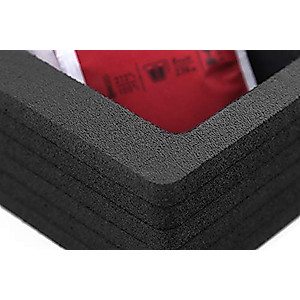 Polar Whale 2 Tea Bag Storage Deluxe Organizers Tray Drawer Bin Insert for Kitchen Home Office Condiments Packets Waterproof Washable Black Foam 6 Compartment 12.6 X 17.9 Inches