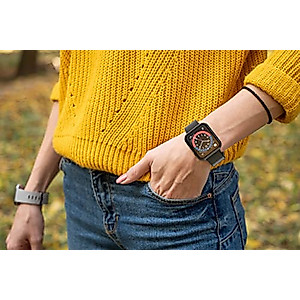 Misxi 2 Pack Hard PC Case with Tempered Glass Screen Protector Compatible with Apple Watch Series 8 Series 7 45mm, Ultra-Thin Scratch Resistant Overall Protective Cover for iWatch S8 / S7, Black