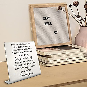 Thank You Gift for Women, Farewell Appreciation Gift for Coworker Friends Teacher Employees Retirement Gifts Desk Table Shelf Sign Decor, Inspirational Office Gift for Colleague Leaving Job