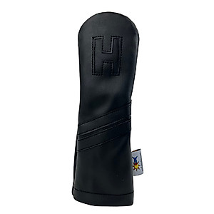 Sunfish Leather Golf Headcover Set 1 3 5 X H Driver Fairway Hybrid Black on Black Murdered Out