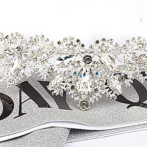 Birthday Crowns for Women, Aprince Birthday Tiaras for Women Crowns and Tiaras for Women Girls Birthday Crown and Birthday Queen Sash Silver Crown Queen tiara for Wedding Prom Party Halloween
