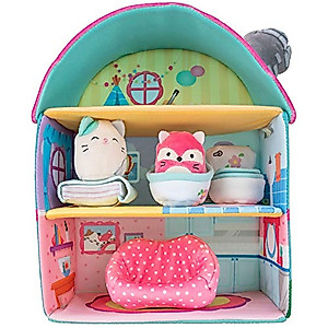 Squishville by Squishmallow Fifi’s Cottage Townhouse, 2” Blair and Fifi Soft Mini-Squishmallow and 4 Plush Furniture Accessories, Irresistibly Soft Toys, 3 Floors to Explore, Amazon Exclusive