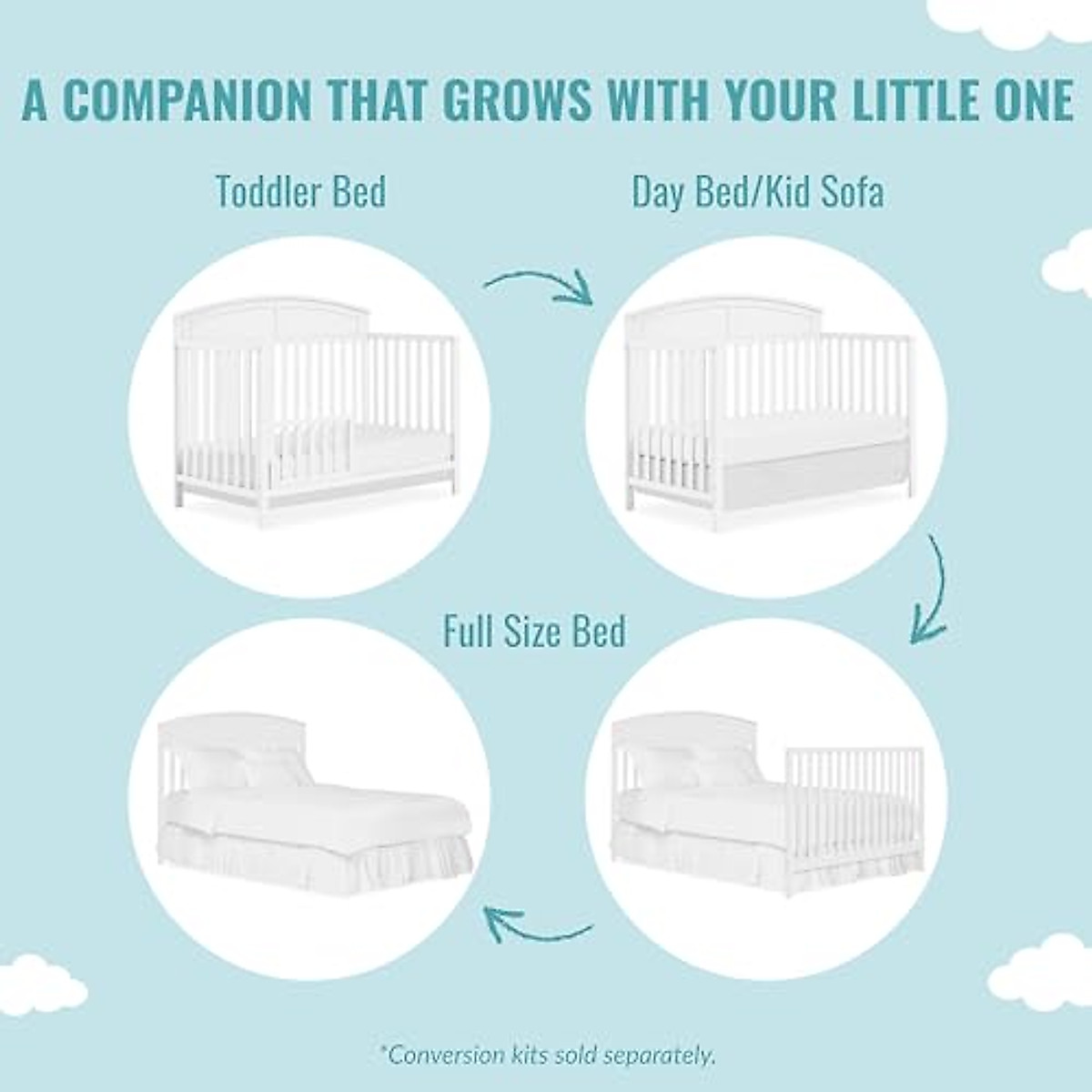 Dream On Me Storybrooke 5 in 1 Convertible Crib