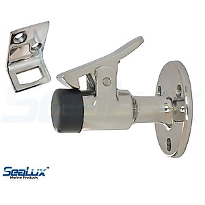 SeaLux 316 Stainless Steel Cushioned Door Stop Holder and Catch (Straight, Length:2.5")