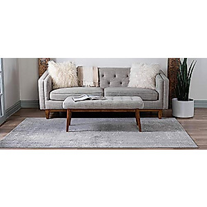 Rugs.com Oregon Collection Rug – 4' x 6' Gray Low-Pile Rug Perfect for Living Rooms, Large Dining Rooms, Open Floorplans