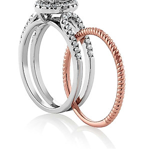 Gem Stone King 925 2-Tone Sterling Silver Simulated Opal Wedding Band Insert Engagement Stackable Ring For Women (1.25 Cttw, Available 5,6,7,8,9) (Size 9)