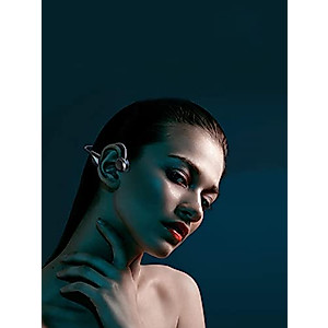 Gorbiller Bone Conduction Headphones,Open Ear Bluetooth Wireless Headphones with Microphone,Noise Canceling Sweatproof Ultralight Workout Headphones for Running,Working,Cycling,Driving,Gym (Black)