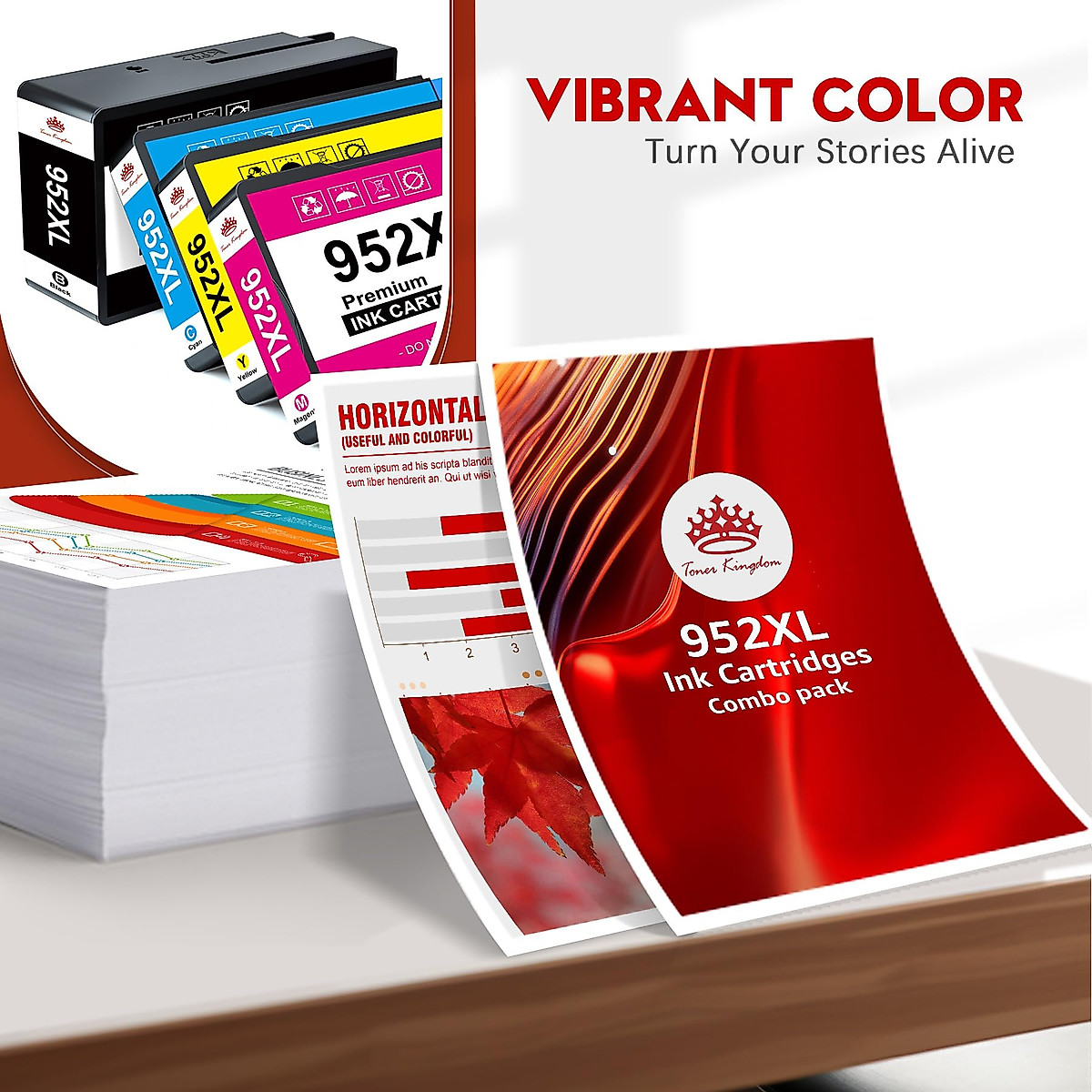 Toner Kingdom Remanufactured Ink-Cartridge Replacement for 952 XL 952XL Ink Cartridges for Officejet 8700 8702 8710 8730 7740 8720 8210 8216 8745 7720 8200 8736 8734 Printer Ink(4-Pack)