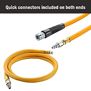 AIRZILLA Steel Retractable Air Hose Reel 3/8" Inch x 50' Feet Hybrid Polymer Hose, Heavy Duty Air Hose Reel included Auto Rewind Reel | Quick Air Coupler | Heavy Duty Steel Frame