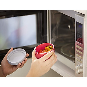 Mepal, Snack Pot Mini with Airtight Lid for Fruit or Popcorn, Portable, BPA Free, Nordic Pink, Holds 12 oz, 1 Count