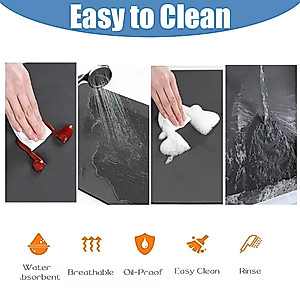TCASH Dish Drying Mat for Kitchen Counter,24 x 16 In Kitchen Super Abosrbent Draining Mat, Non-Slip Dish Drying Pad with Rubber Backed, Hide Stain Drainer Mats for Countertop and Coffee Maker