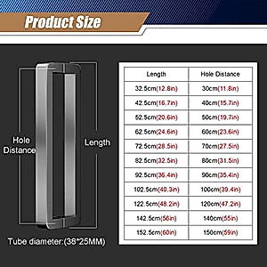 Stainless Steel Barn Sliding Door Handle, Double Side Mounted Push Pull Door Handle for Interior Exterior Doors, 12/16/20/24/28/32/36/40/48/56/60inch Long (Color : Brown, Size : 42.5cm/16.7in) (Whit