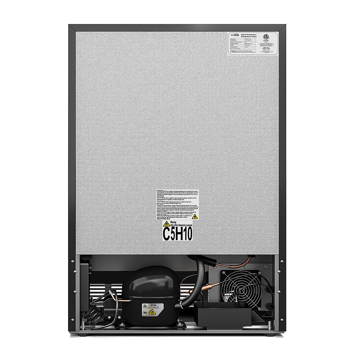 KoolMore 23.4” Inches Small Built-In Glass Door Refrigerator and Beverage Cooler for Soda Cans, 6 Wire Shelves, Adjustable Temperature Range [5.1 Cu. Ft.], 24" Inch (KM-BIR5C-GD)