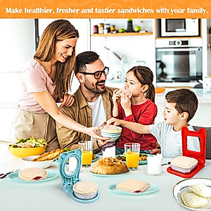Vodolo Uncrustables Sandwich Maker,2PCS Sandwich Cutters for Kids Lunch,Crustless Breakfast Sandwich Cutter and Sealer Set Great for Children Boys Girls Lunchbox and Bento Box,Circle Square