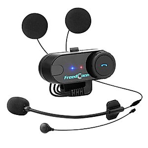 FreedConn T-COMVB Motorcycle Helmet Bluetooth Intercom Interphone Headset Headphones Kit for 2 or 3 Riders /MP3 Player/GPS/FM Radio/Hands Free (5 pin)