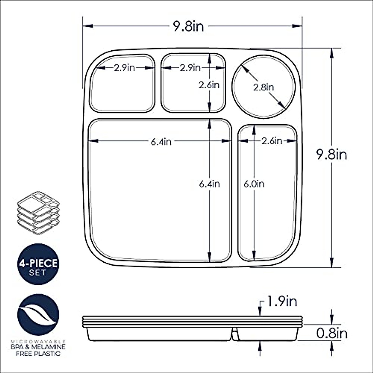 Nordic Ware Meal Trays, Set of 4, Coastal Colors