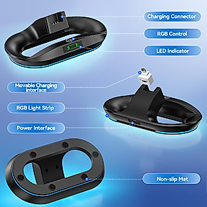 Charging Stand for PS Portal Remote Player, PS Portable Charging Dock with Light Modes, PS Portal Stand Charger, Portal Dock Station with Magnetic Connector, PS Portable Holder Charging Base, Black