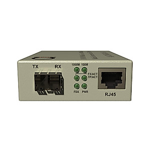 Fiber to Ethernet Converter | Open SFP slot Gigabit to RJ45 10/100/1000 Fiber Media Converter | Plug & Play | Universal - Supports All Single / Multi Mode SFPs 1G/100M| Auto-Negotiation | Jumbo Frame
