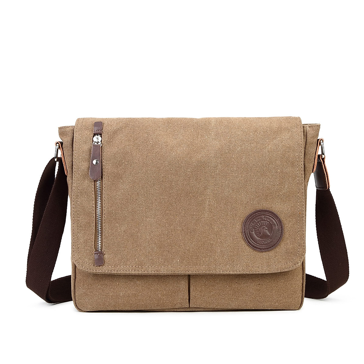 Sechunk Canvas Small Messenger Bag Vintage Shoulder bag Everyday Purse Crossbody bag for men women