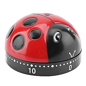 Kitchen Cooking Timer, Kitchen Timer, Ladybug ABS material Mechanical Wind-Up Anti-Rust Durable 60 Minutes for Cooking Game Exercise Office