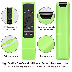 【2 Pack】 Silicone Protective Case for Samsung TV Remote Glow in The Dark, Remote Cover for Samsung Smart TV Remote BN59 Series, for BN59-01266A/BN59-1312A/BN59-01260A(Luminous Green + Blue)