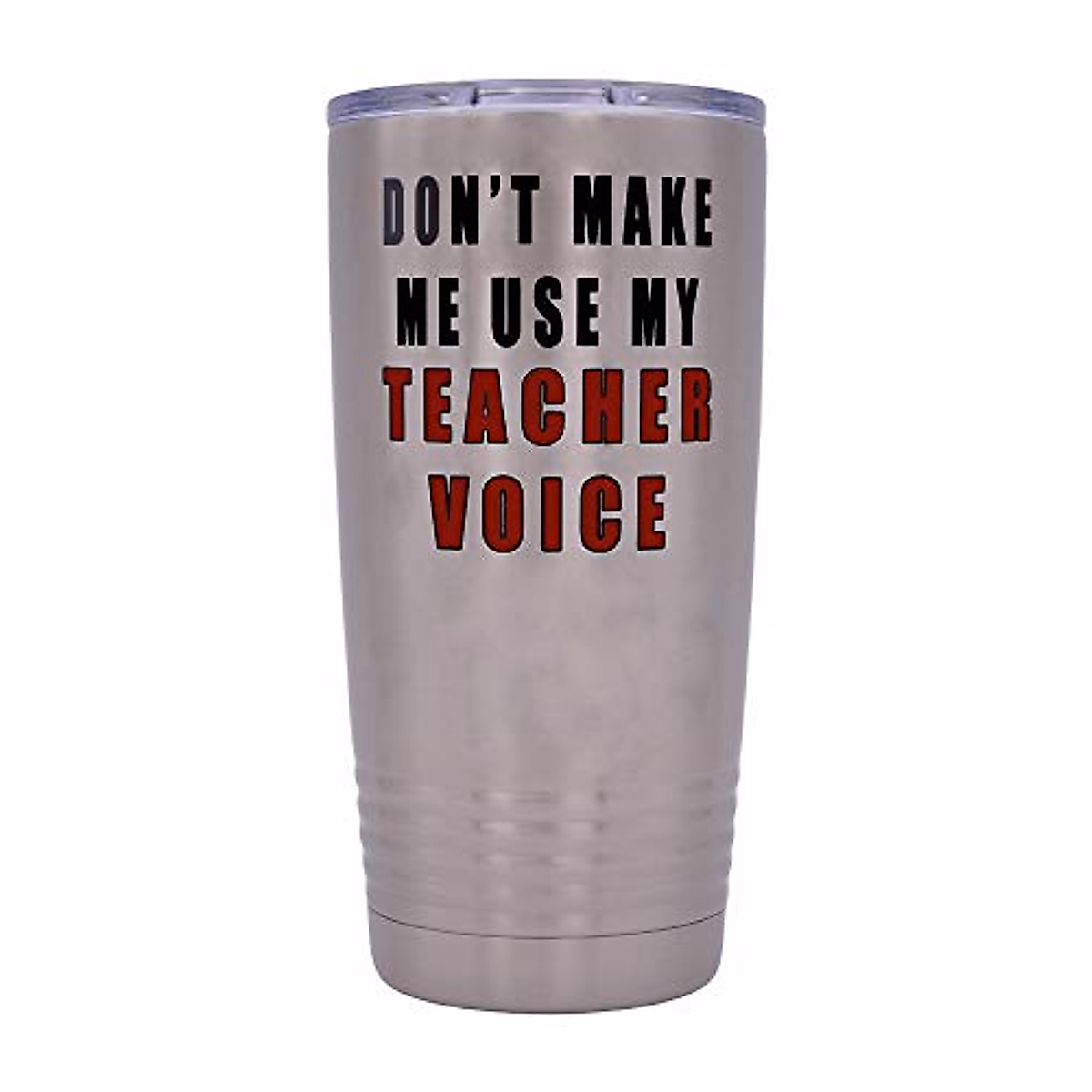 Rogue River Tactical Funny Teacher Voice 20 Oz. Travel Tumbler Mug Cup w/Lid Vacuum Insulated School Professor Teaching Educator Gift