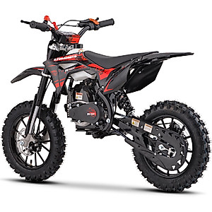 MotoTec Thunder 50cc 2-Stroke Kids Gas Dirt Bike Red