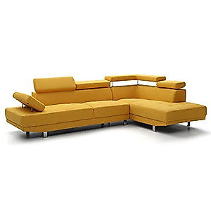 Glory Furniture Riveredge , Yellow Sectional (2 Boxes), 28"H X 109"W X 34"D,