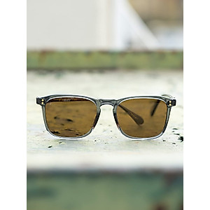 RAEN Eyewear - Men’s Wiley Sunglasses - Lightweight Square Sunglasses with UVA and UVB Protection - Slate/Vibrant Brown Polarized - 54