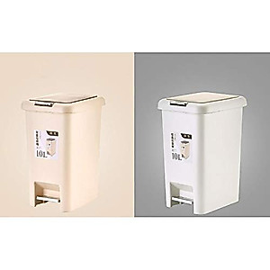 Adaap Step-On Lid Trash Can for Home Kitchen and Bathroom Garbage Trash Can Brushed Rectangular Garbage Bin 10 Gallon,Coffee(A100659vdf)