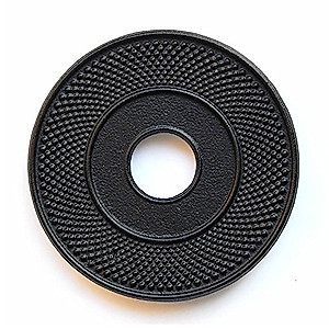 Beminh Trivet Cast Iron Decorative Trivet Mat Coaster with Rubber Pegs- Heavy Duty Hot Pot Holder Pads, Non-Slip Insulation with Vintage Pattern- for Kitchen Dining Table Tea Pot (Dot)