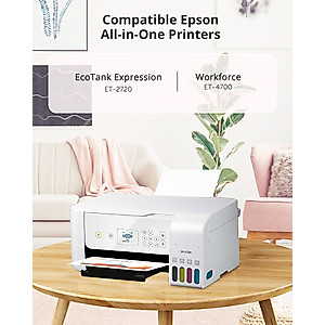 WOKOK Compatible Refill Ink Bottles for EcoTank 522 T522 T522520-S for use with EcoTank ET-2720 ET-2800 ET-2803 ET-4700 Printers (Black, Cyan, Magenta, Yellow) Not Sublimation Ink