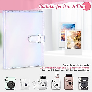 Ablus 128 Pockets Mini Photo Album for Fujifilm Instax Mini 7s 8 8+ 9 11 25 26 50s 70 90 Instant Camera(Magic silver)
