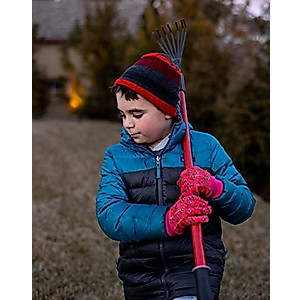 G & F Products 1823-3 JustForKids Soft Jersey Kids Garden Gloves, Kids Work Gloves, 3 Pairs Green/Red/Blue per Pack