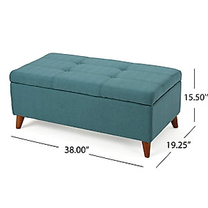 Christopher Knight Home Harper Fabric Storage Ottoman, Teal