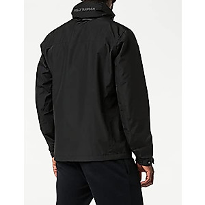 Helly Hansen Men's Dubliner Waterproof Windproof Breathable Rain Coat Jacket, 990 Black, Large