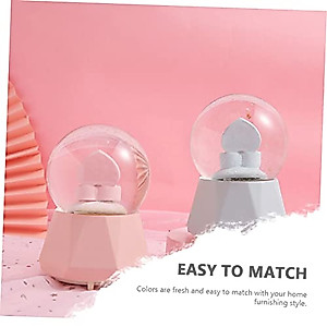 Garneck Romantic Crystal Ball Rings for Kids Snow Globes for Kids Table top Decor LED Rainbow Snow Lights Glitter Snow Globes Childrens Room Decor Crystal Ball Gift Musical Ring Ball Glass