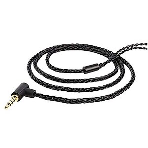 JCALLY Earbuds Cable, QDC Cable,Replacement Cable Oxygen-Free Copper Upgrade 5N OFC Headphone Wire 8 Shares 2Pin 0.78mm Earphone 3.5mm Wire with Microphone JC08S (Black) (Black 0.78mm)