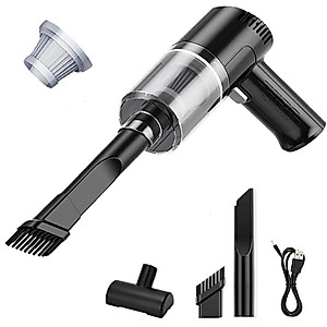 SIRUITON 9000Pa Cordless Vacuum Cleaner, Handheld Portable HEPA Filter Car Vacuum, Wet Dry Rechargeable Carpet Upholstery Pet Hair Cleaner (Black)